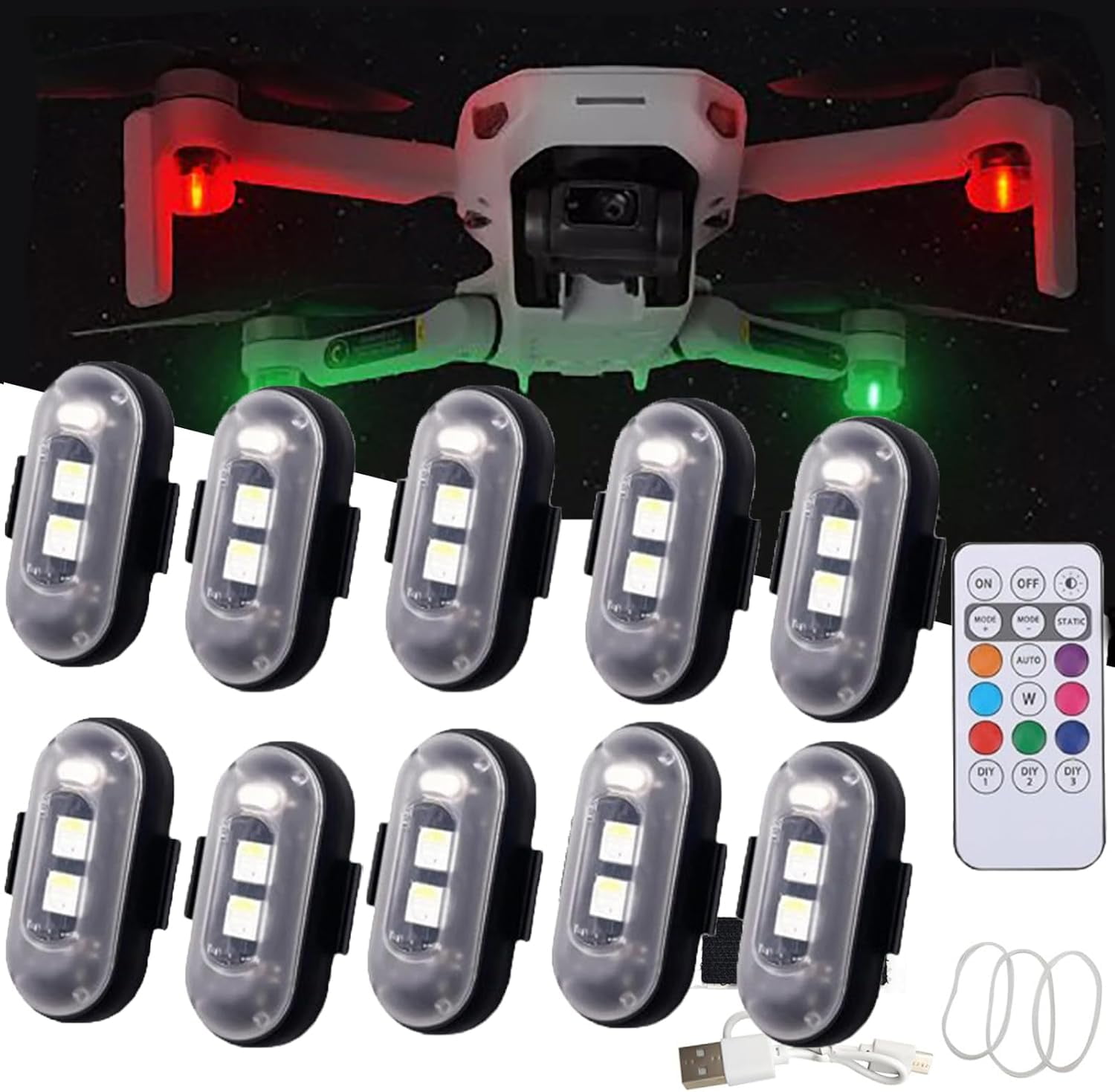 RGB Car LED Light for Summer, Summer LED Lights for Car, Remote Control ...