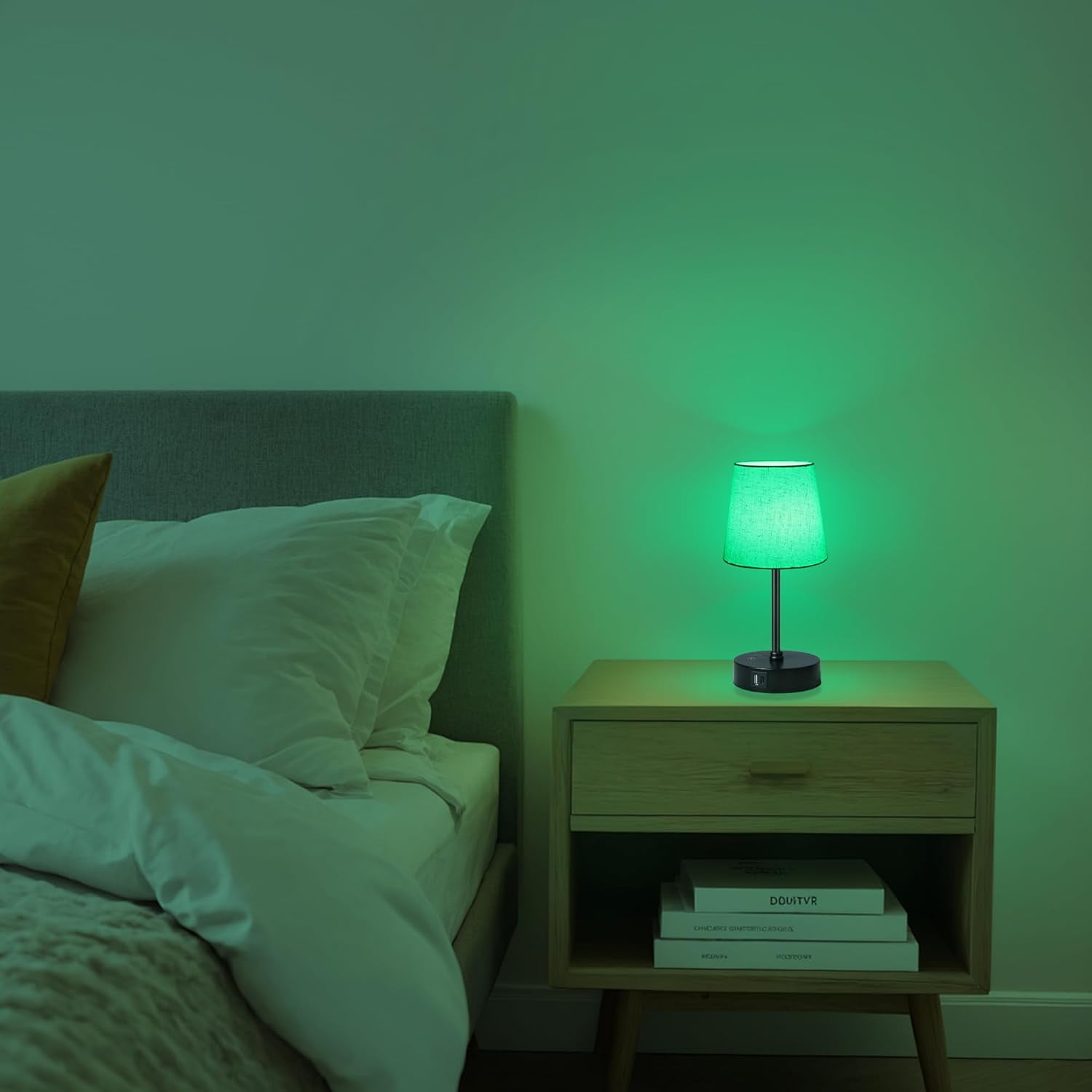 RGB Color Changing Table Lamps Set of 2, Small Dimmable Bedside ...