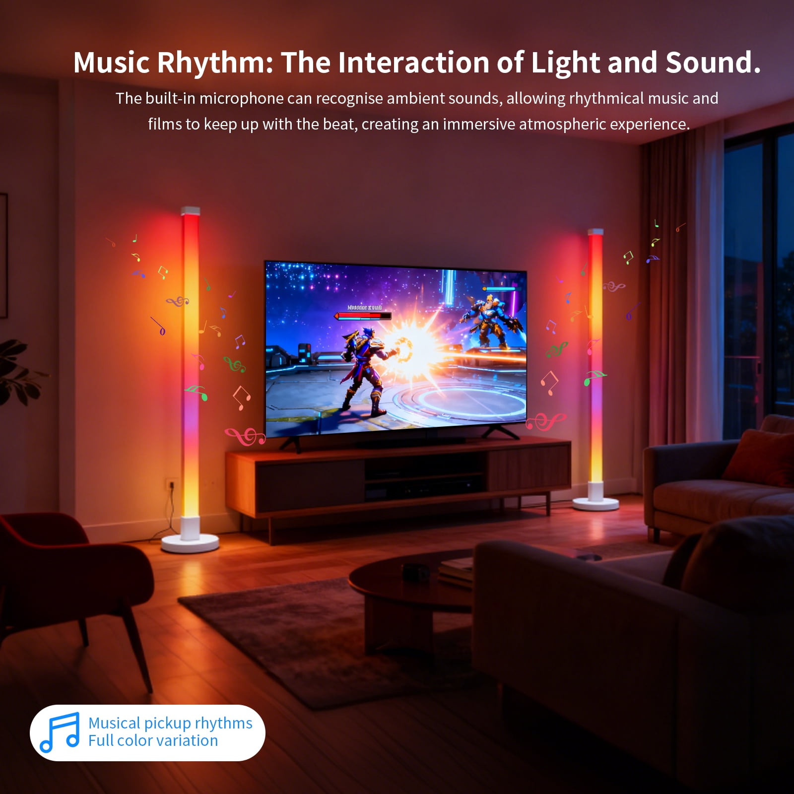 RGB Colourful Dynamic Multi-mode Gaming Smart Ambient Light for Living ...