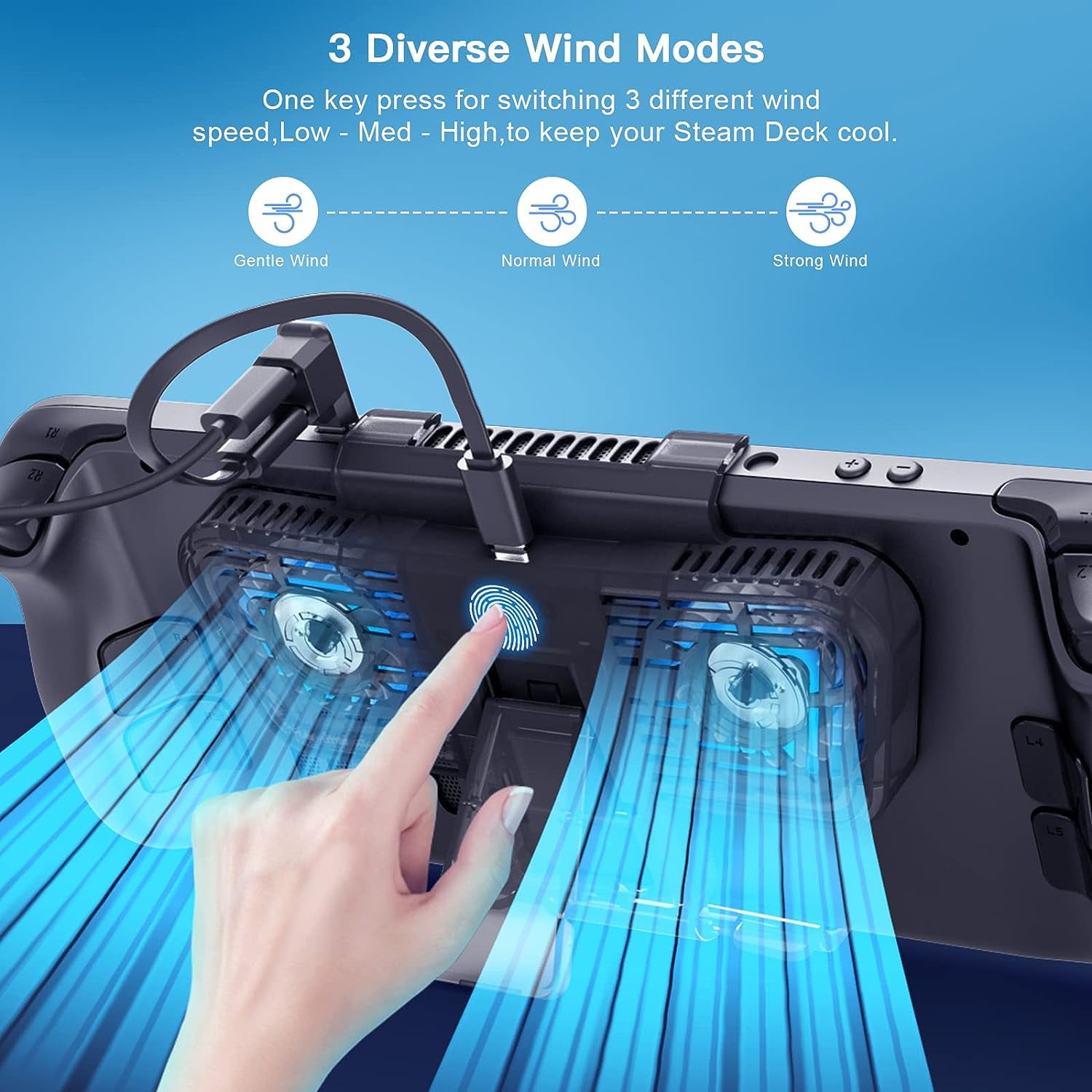 RGB Cooling Fan for Valve Steam Deck & Switch OLED, Cooling Fan Dock ...