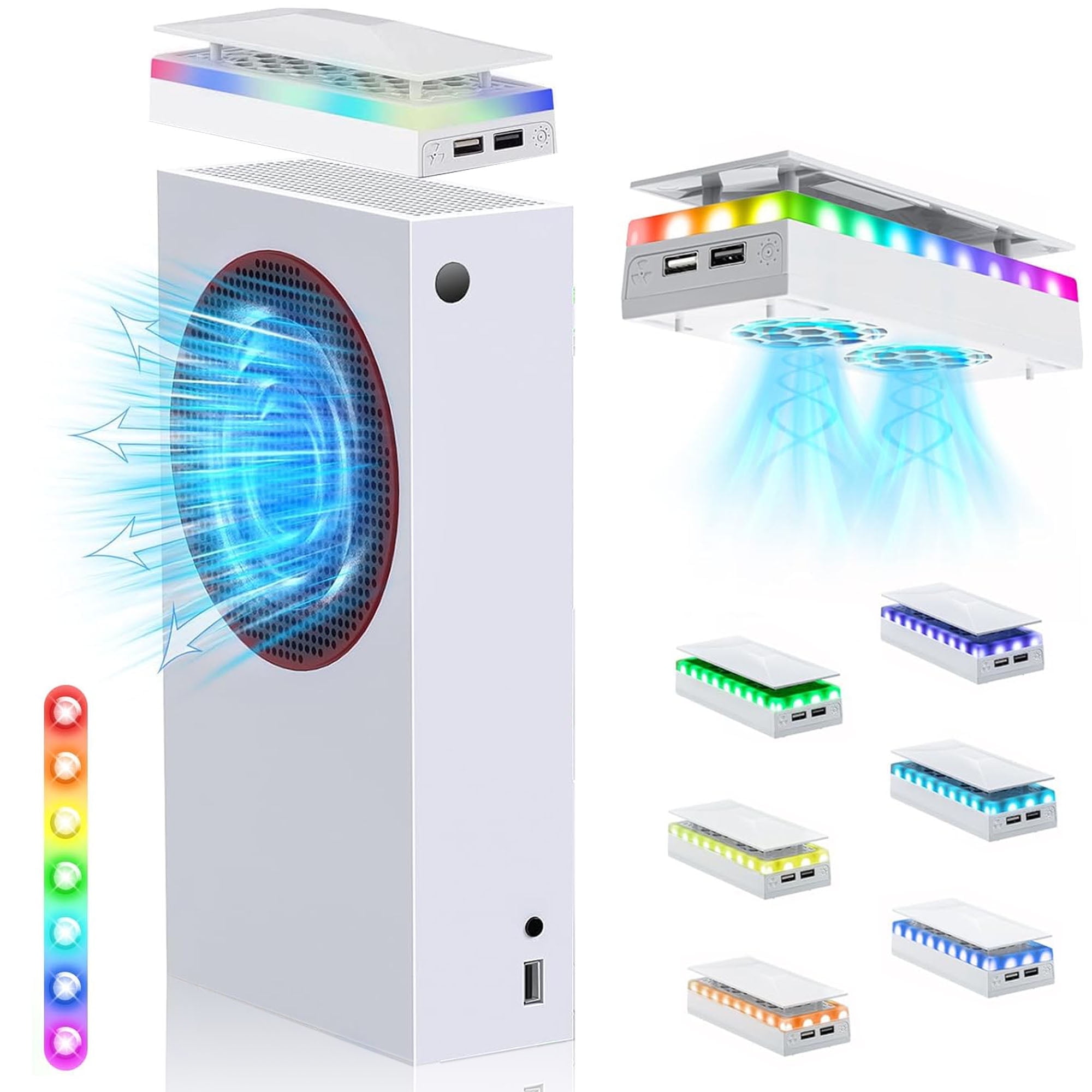 RGB Cooling Fan for Xbox Series S, Cooling System with 3 Speed Level ...