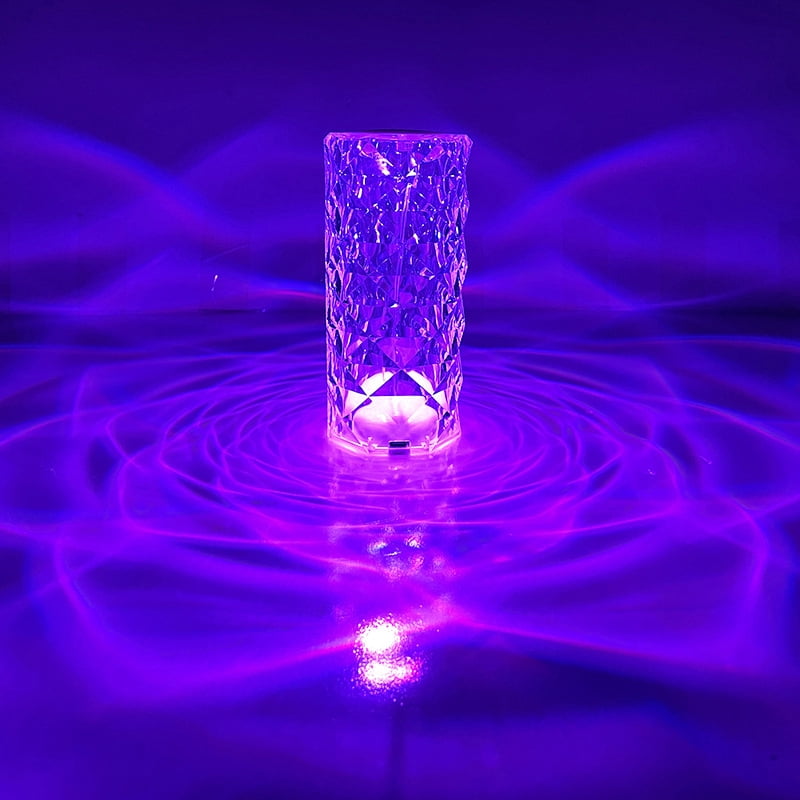 RGB Crystal Rose Lamp - Touch Control USB Rechargeable Night Light, 3 ...