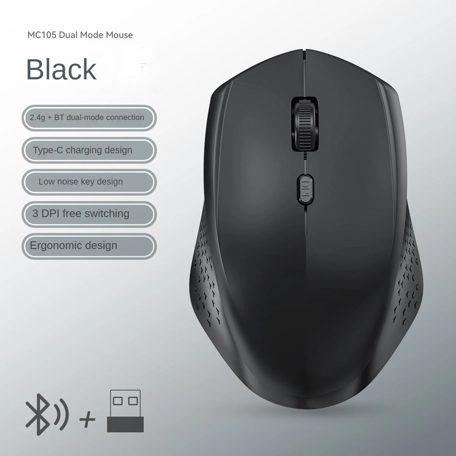 RGB Dual-Mode Bluetooth 5.2 Mouse 2.4G Wireless Mouse Gaming Mouse Rechargeable Silent Mouse ...