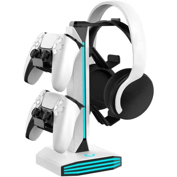 RGB Game Controller Holder, Rotatable Headphone Stand with USB Ports ...