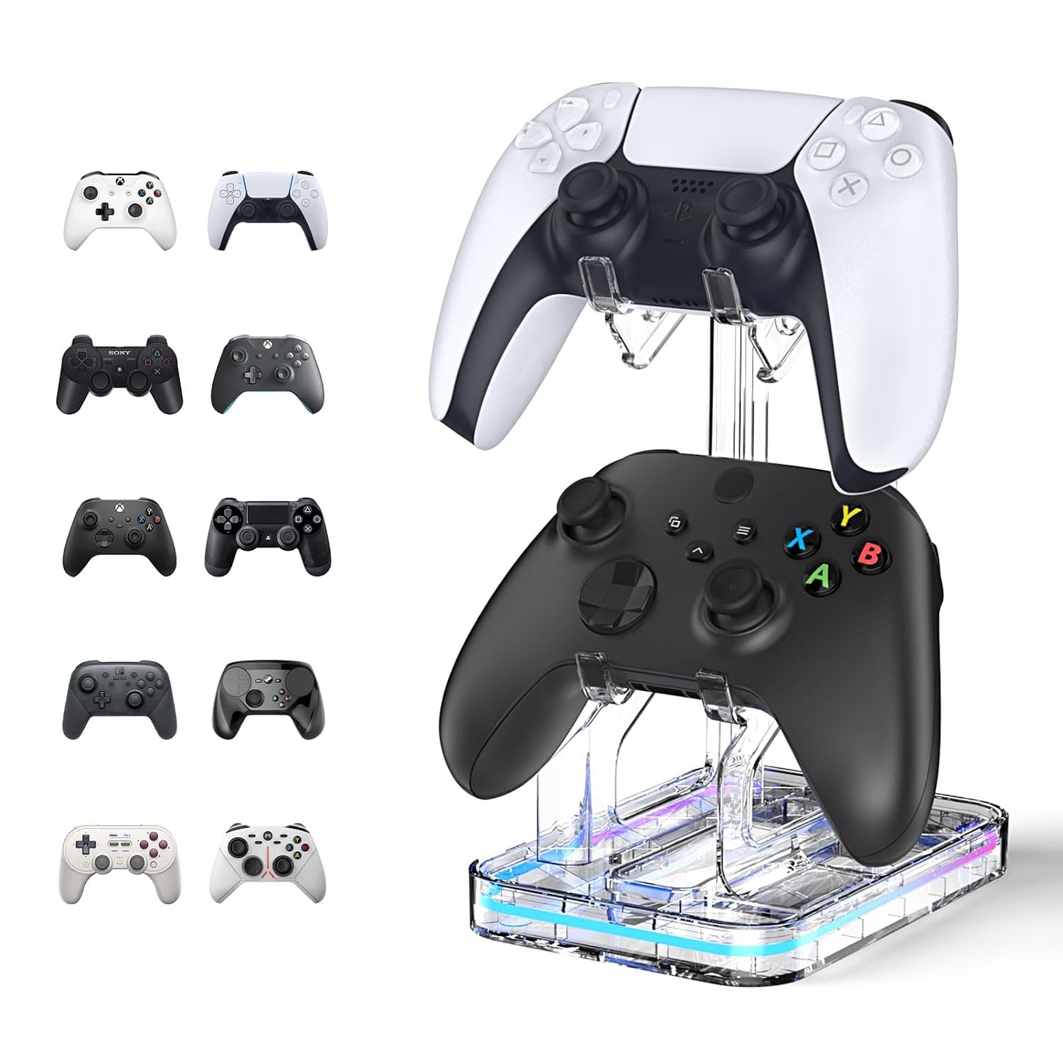 RGB Gamepad Rack Stand Anti-Scratch Desk Mount Game Controller Rack for ...