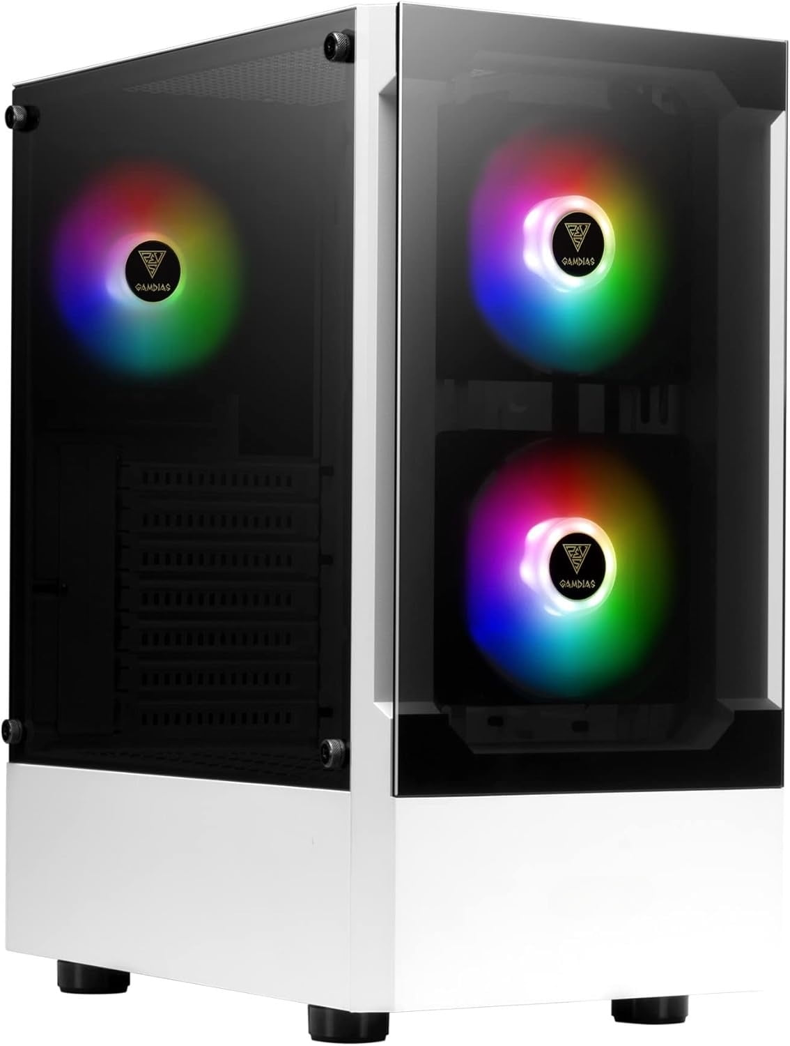 RGB Gaming ATX Mid Tower Computer PC Case with Side Tempered Glass ...