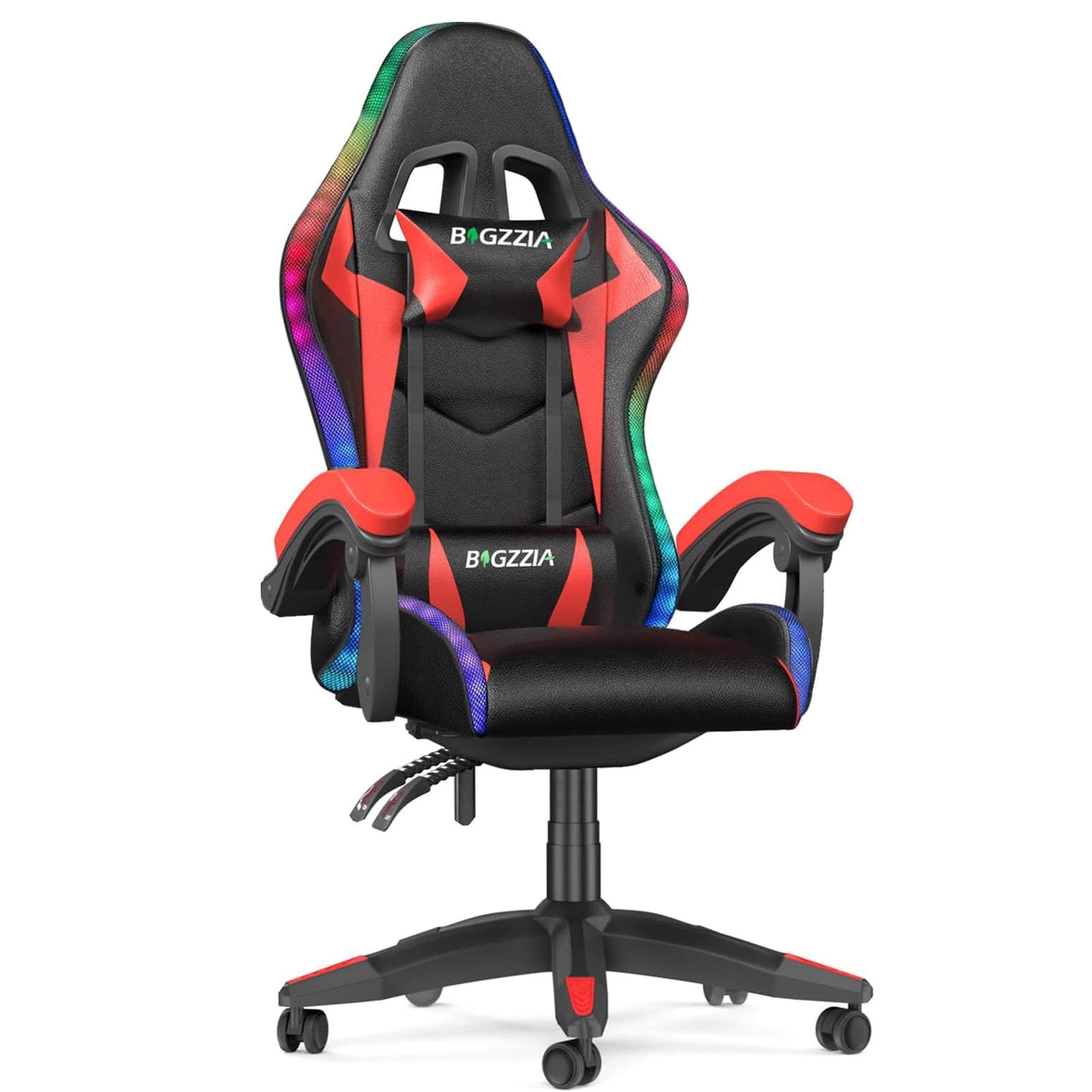 RGB Gaming Chair with LED Lights and Ergonomic Computer Chair Reclining ...