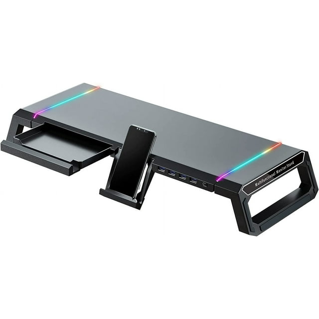 RGB Gaming Computer Monitor Stand Riser - 4 USB 3.0 Hub, 3 Length ...