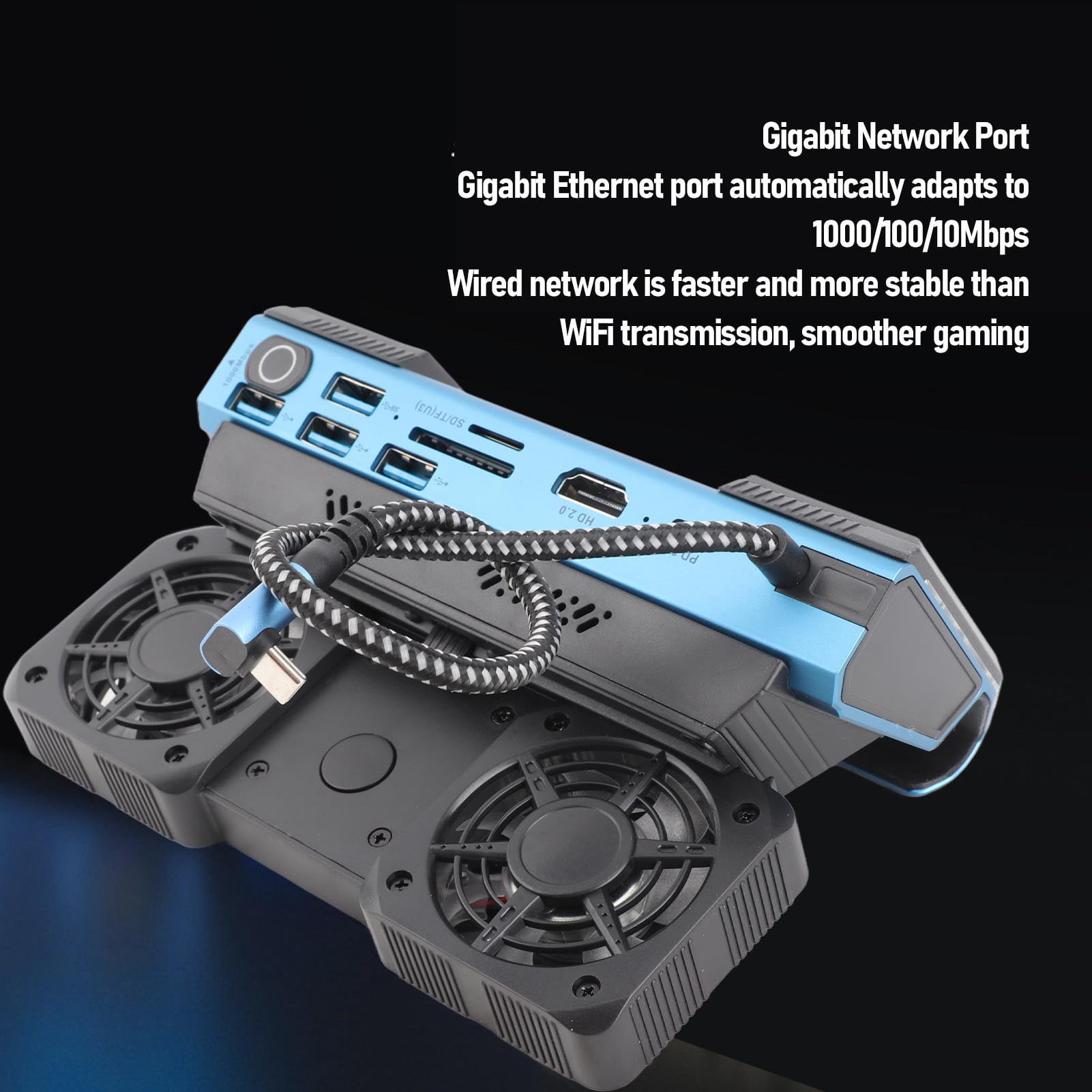 RGB Gaming Docking Station: 9,Port Hub With 4K HD Multimedia Interface ...