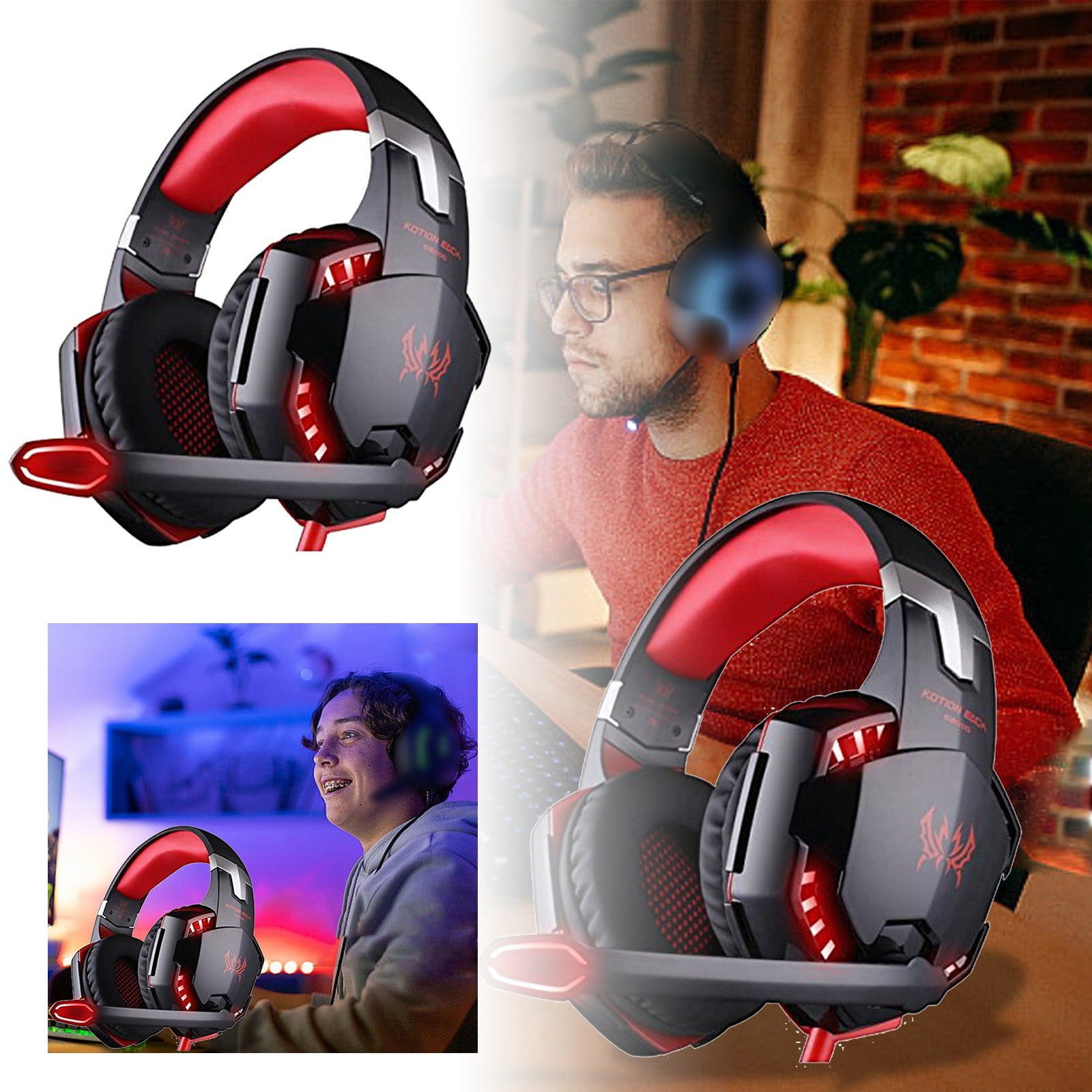 RGB Gaming Headset for PC and Mobile - Enhanced Sound Quality Ergonomic ...