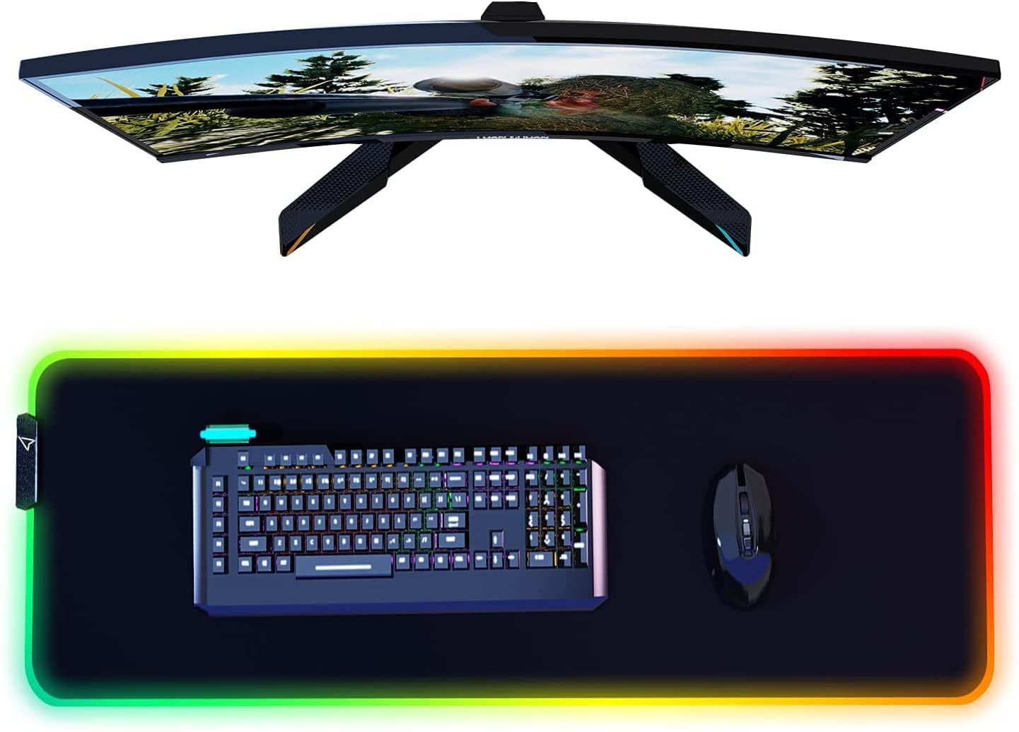 RGB Gaming Mouse Pad - 13 Lighting Mode LED Soft Mouse Pad, Non-Slip ...