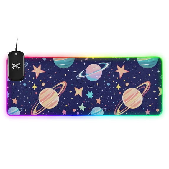 RGB Gaming Mouse Pad 15W Wireless Charging Large Waterproof Desk Mat 13 ...