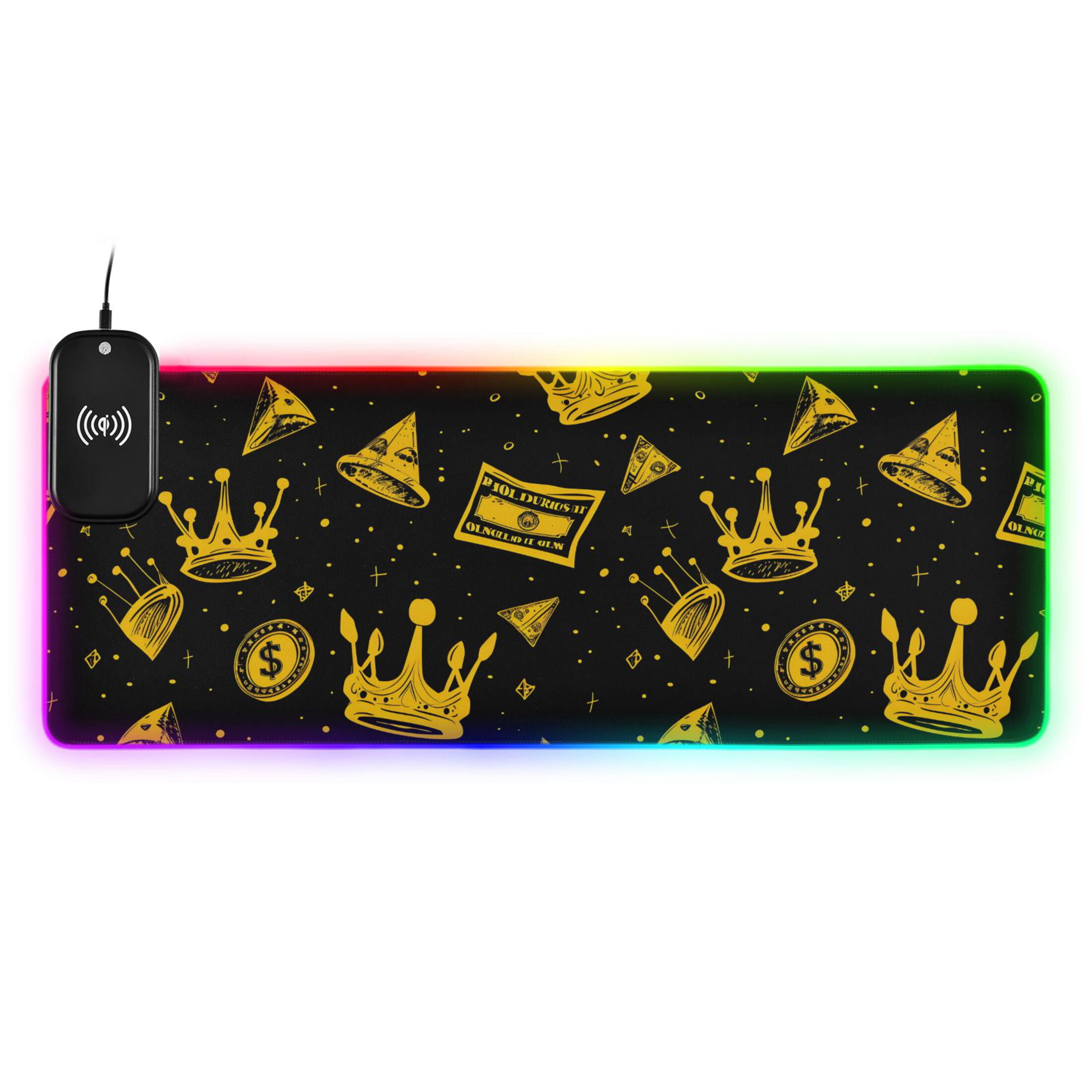 RGB Gaming Mouse Pad 15W Wireless Charging Large Waterproof Desk Mat 13 ...