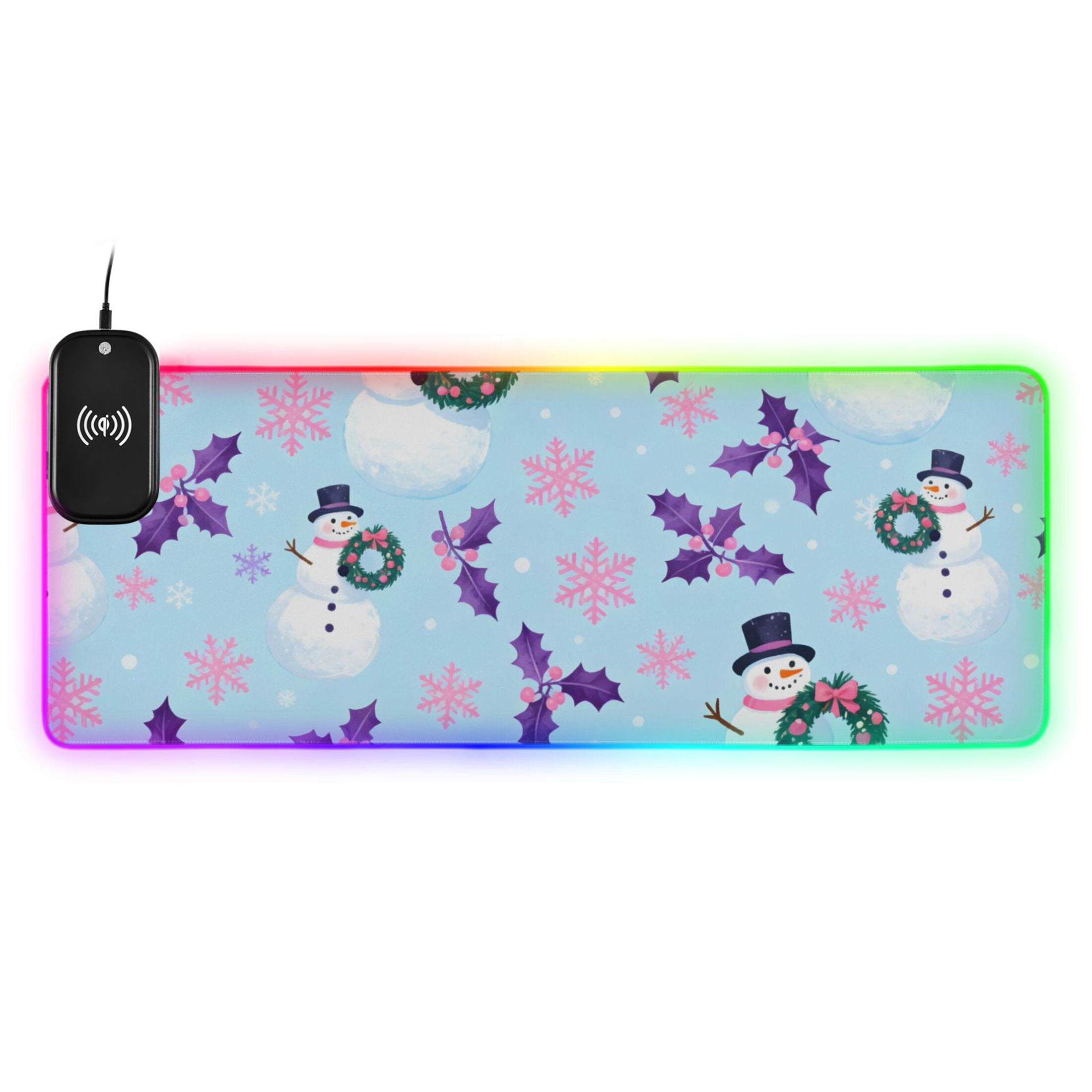RGB Gaming Mouse Pad 15W Wireless Charging Large Waterproof Desk Mat 13 ...