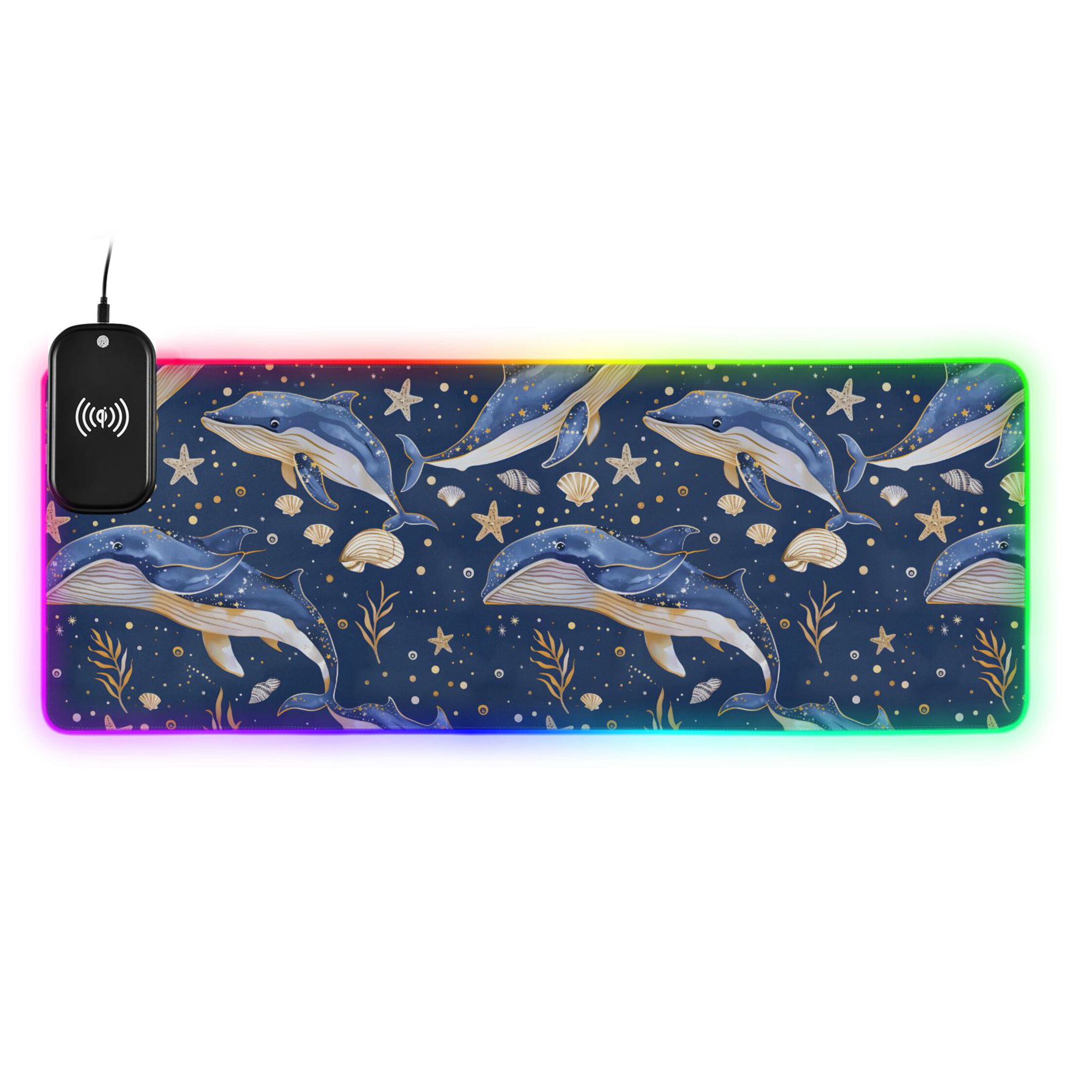 RGB Gaming Mouse Pad 15W Wireless Charging Large Waterproof Desk Mat 13 ...