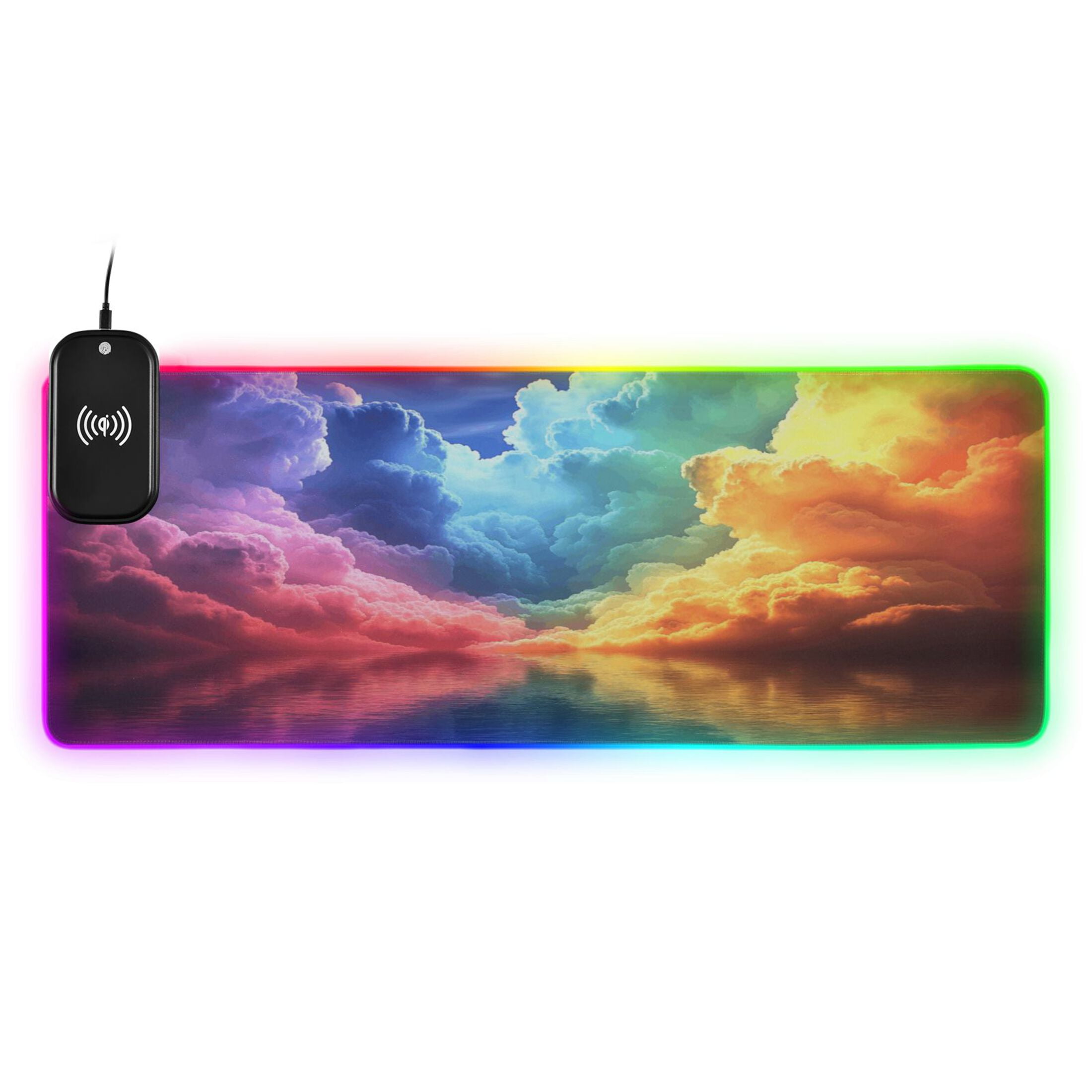 RGB Gaming Mouse Pad 15W Wireless Charging Large Waterproof Desk Mat 13 ...