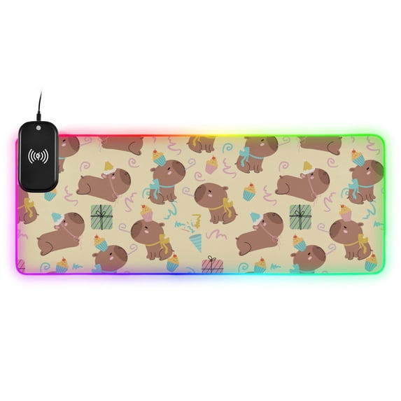 RGB Gaming Mouse Pad 15W Wireless Charging Large Waterproof Desk Mat 13 ...