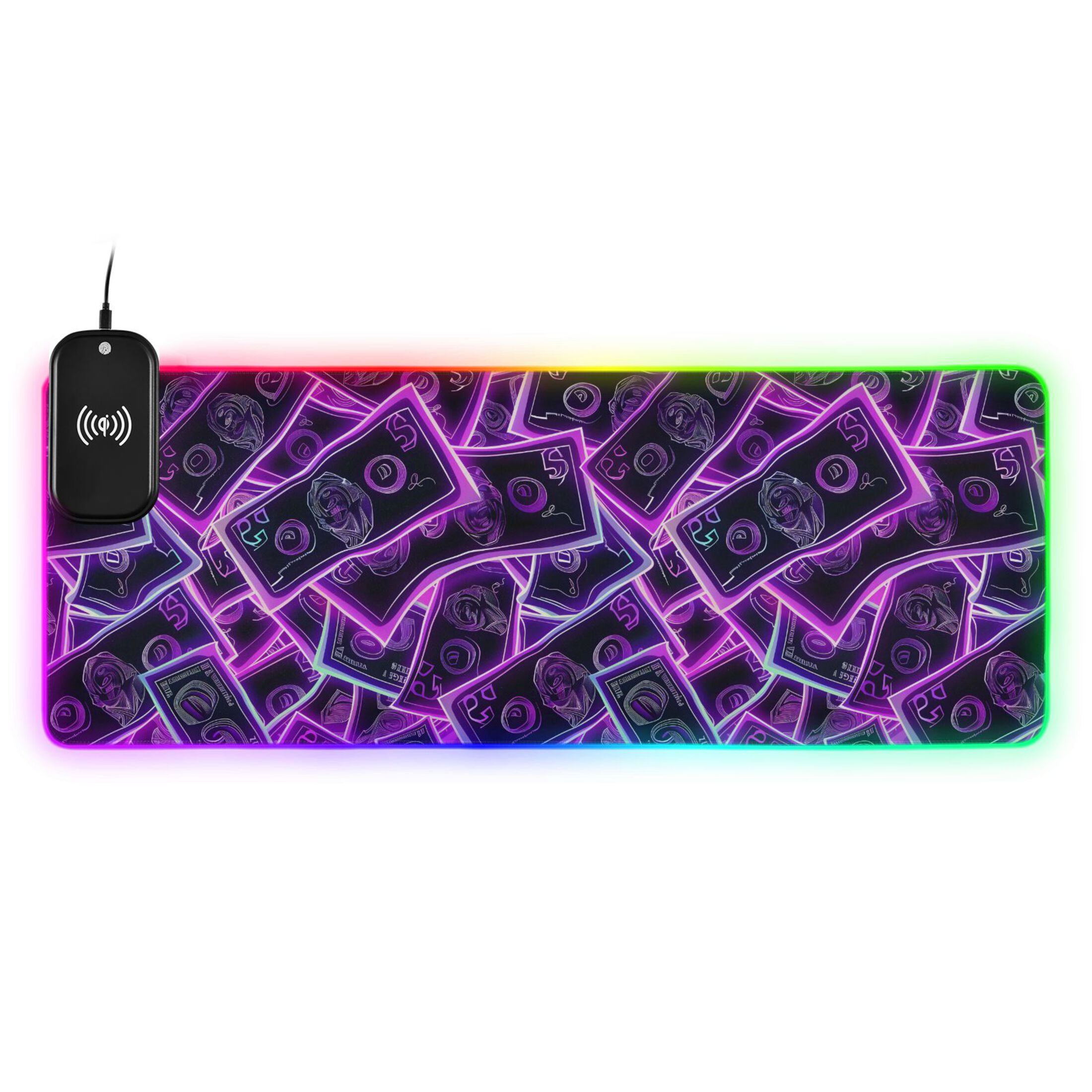 RGB Gaming Mouse Pad 15W Wireless Charging Large Waterproof Desk Mat 13 ...