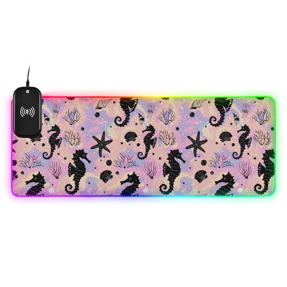 RGB Gaming Mouse Pad 15W Wireless Charging Large Waterproof Desk Mat 13 ...