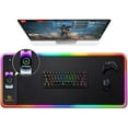 RGB Gaming Mouse Pad,15W Wireless Charging Mousepad with 10 Light Modes ...