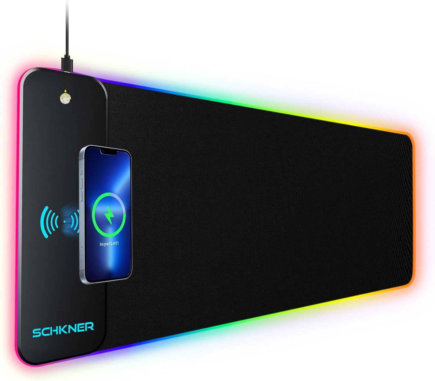 RGB Gaming Mouse Pad with Wireless Charging 15W, Large Desk Mat ...