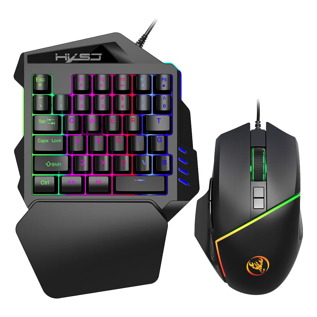 RGB Handed Gaming Keyboard , USB Wired Keypad with Wrist Rest Support ...