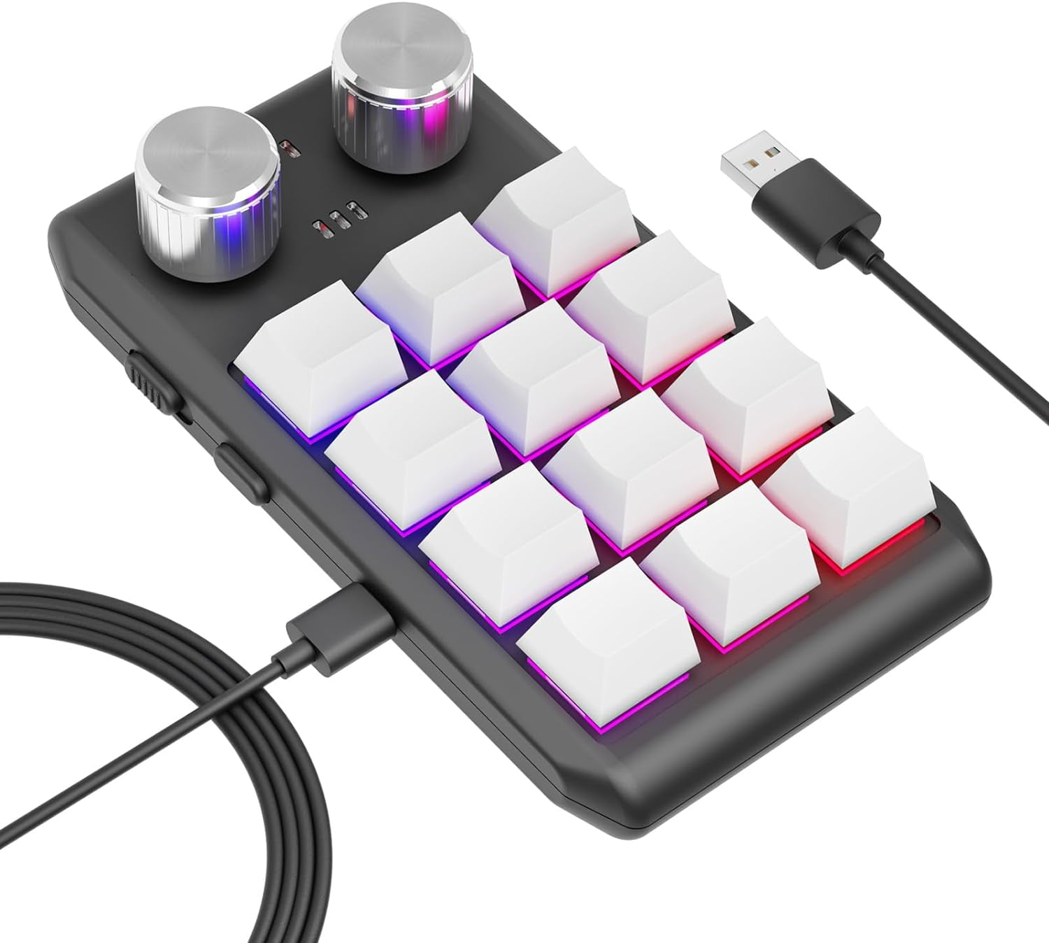 RGB Keyboard 12 Keys 2 Knobs DIY Mechanical Keypad for PS Drawing ...