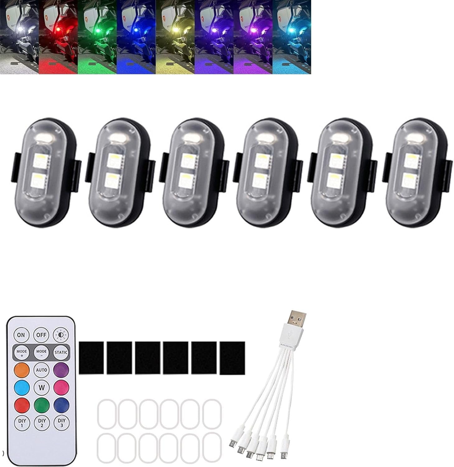 RGB LED Aircraft Strobe Lights, Wireless LED Lights with Remote, LED ...