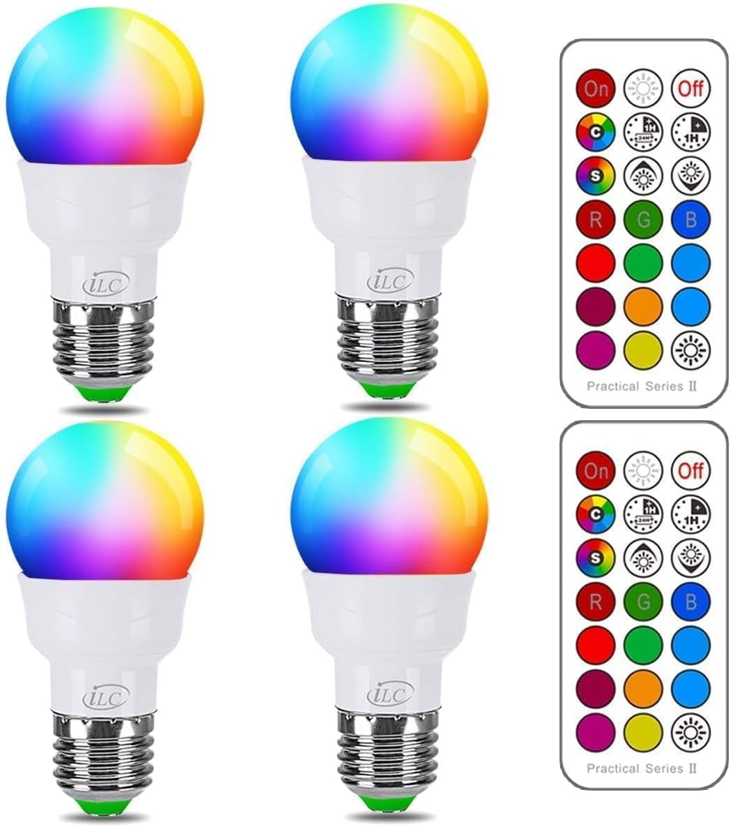 RGB LED Color Changing Light Bulb, 40W Equivalent, 450LM, 2700K Warm ...
