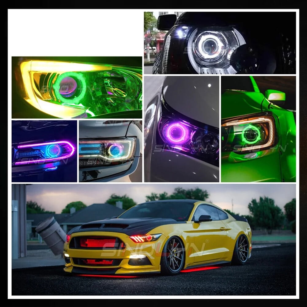 RGB LED Dynamic Halo Ring Sharingan Angel Eyes APP Control Modify ...