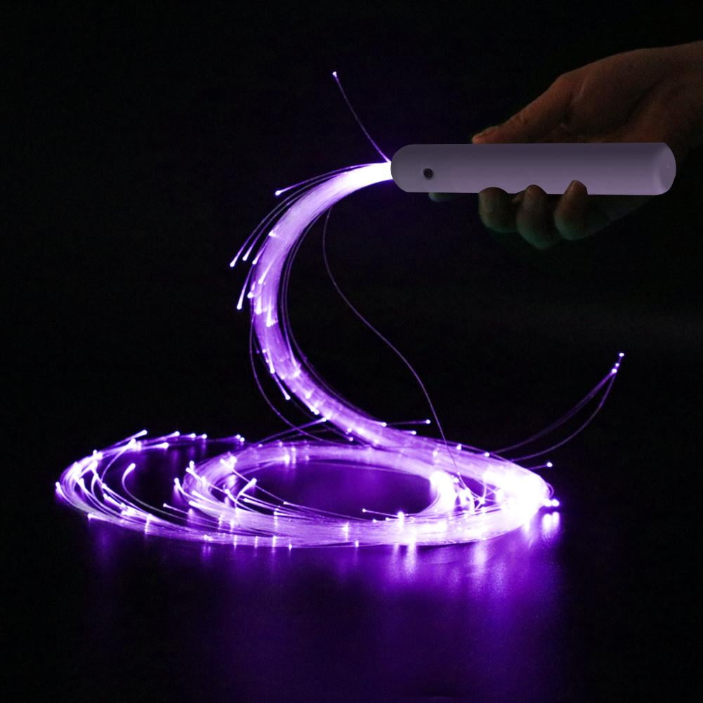 RGB LED Fiber Optic Whip-360° Swivel Bright Light Up Flow Toy Rave New ...