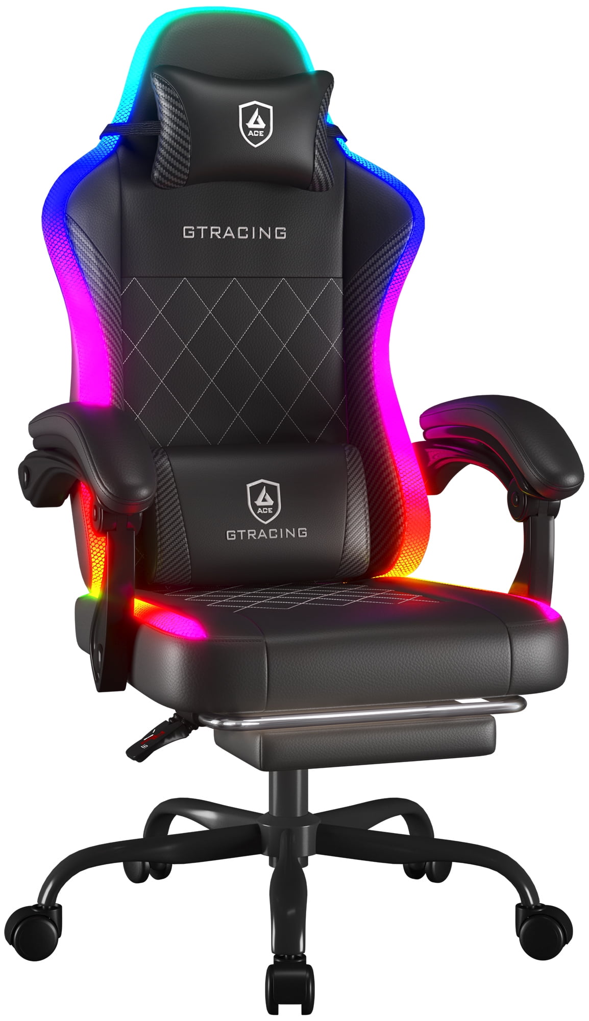 GTRACING RGB Ergonomic Gaming Chair with Massage, LED Lights, Footrest ...