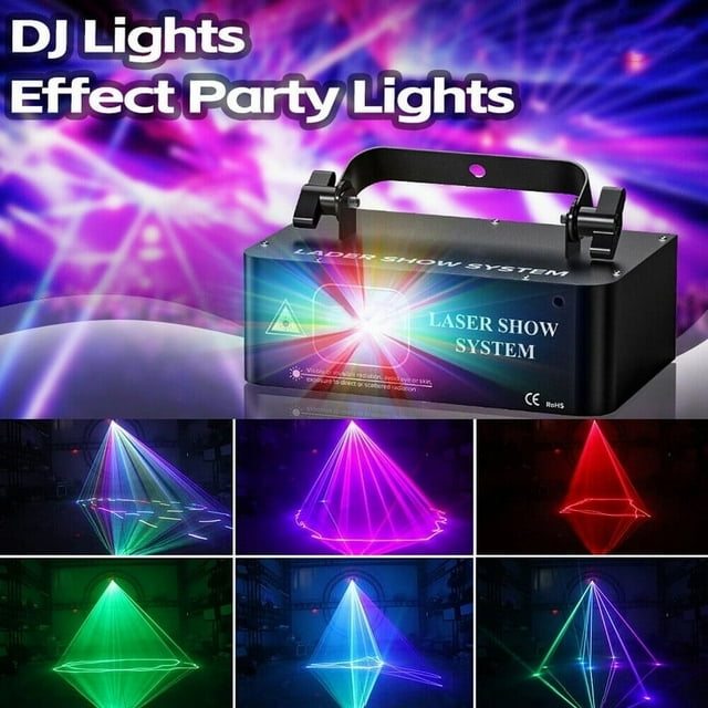 RGB LED Laser Projector Beam Scanner DMX Disco dj Stage Light Party ...