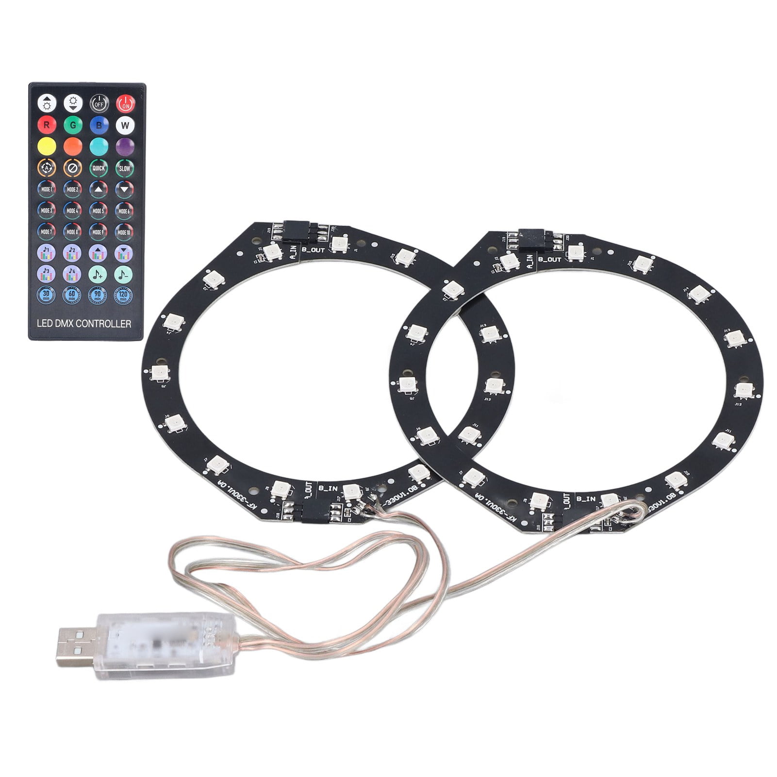 RGB LED Light Ring Bluetooth Sync Music 400 Effects 8 Colors LED Tape Lights with App Control ...