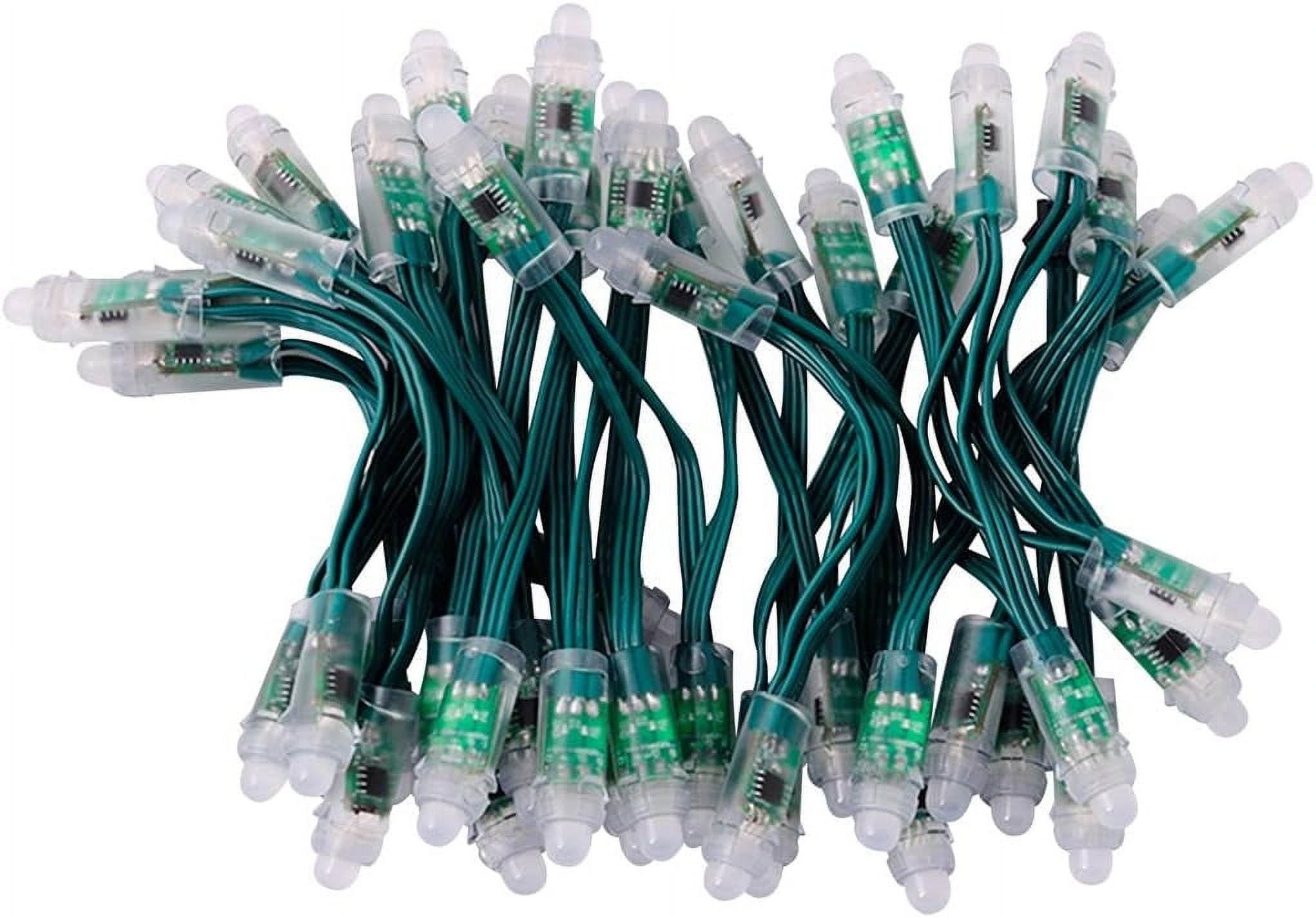 RGB LED Pixels, Dream Color & Chasing Effects, Green Wire 50Pcs Set ...