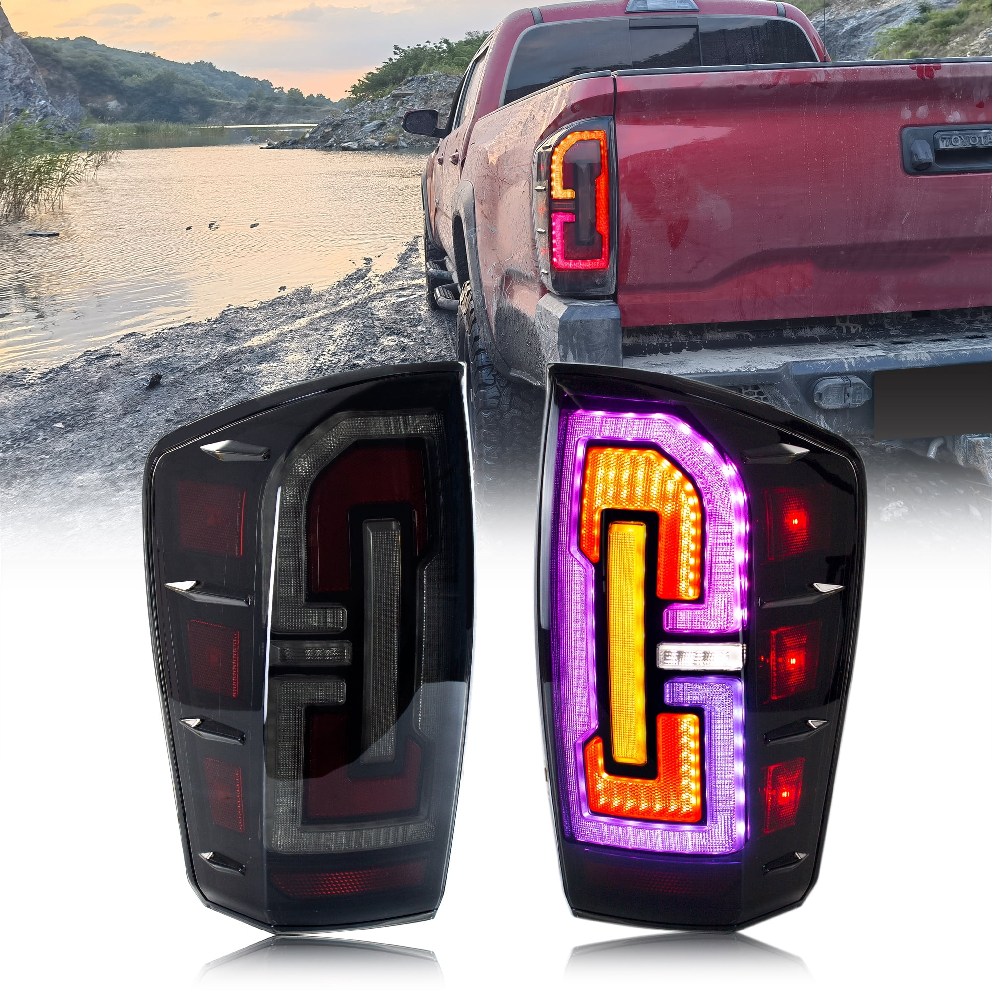 RGB LED Tail Lights for Toyota Tacoma 2015 2016 2017 2018 2019 2020 ...