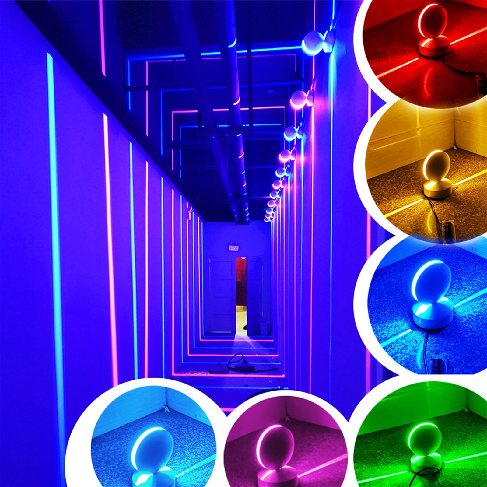RGB LED Wall Sill, 360-Degree Corridor Light, Color Remote Control ...