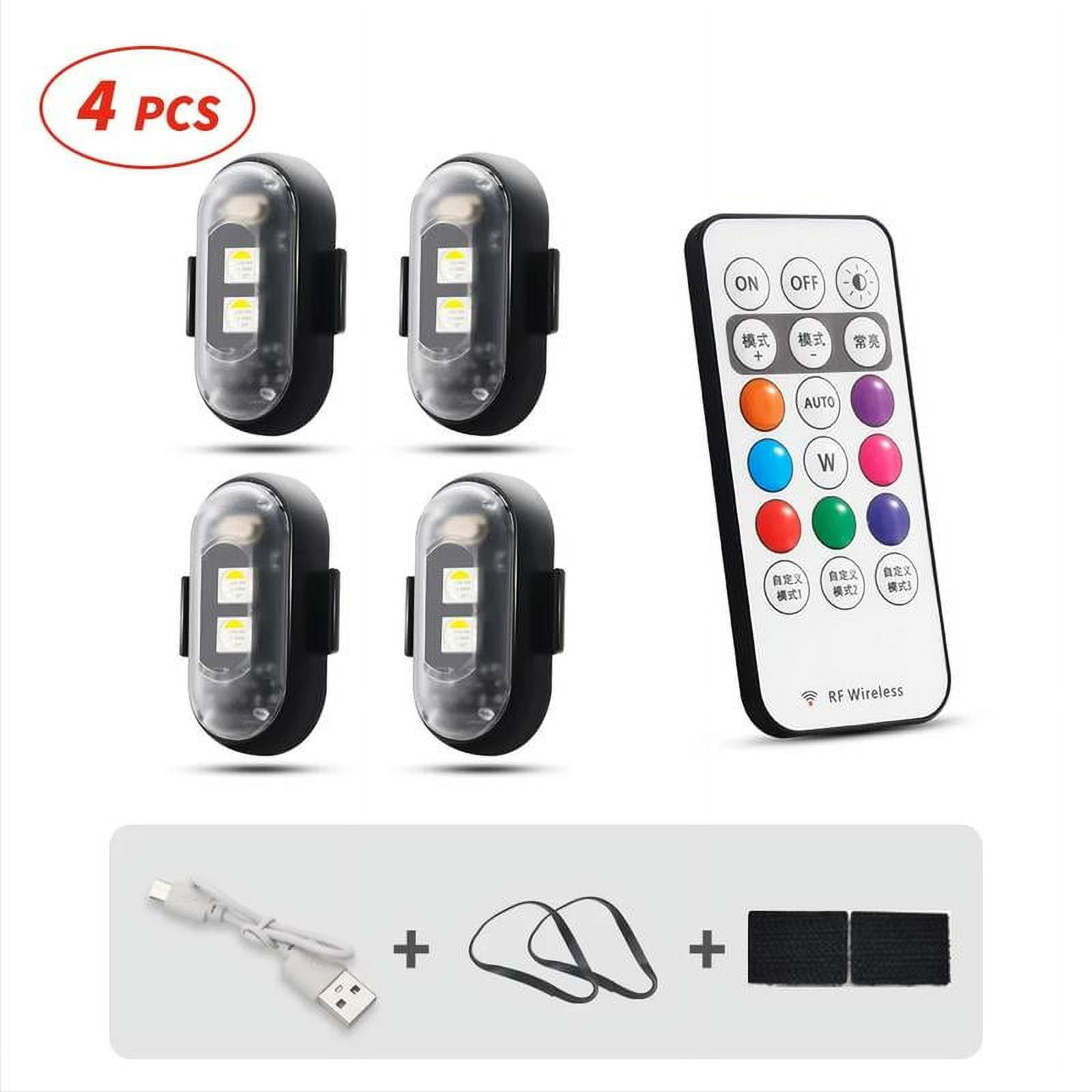 RGB Led Aircraft Strobe Light Remote Wireless Motorcycle Flash Light Warning Lights for Bike Car ...