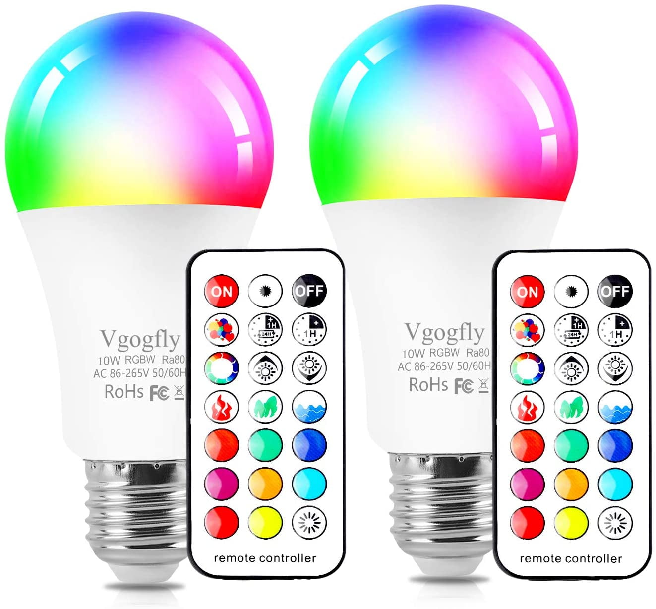 RGB Led Light Bulbs 10W Color Changing Light Bulb with Remote Control ...