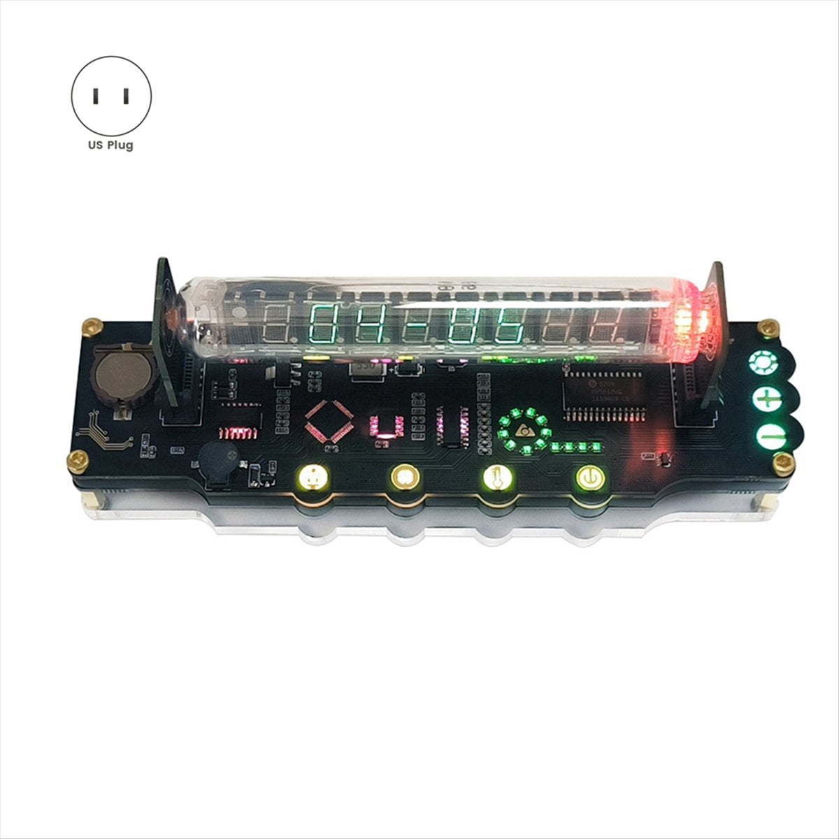 RGB Luminous Tube Clock DIY LED Fluorescent Tube Clock Art and ...