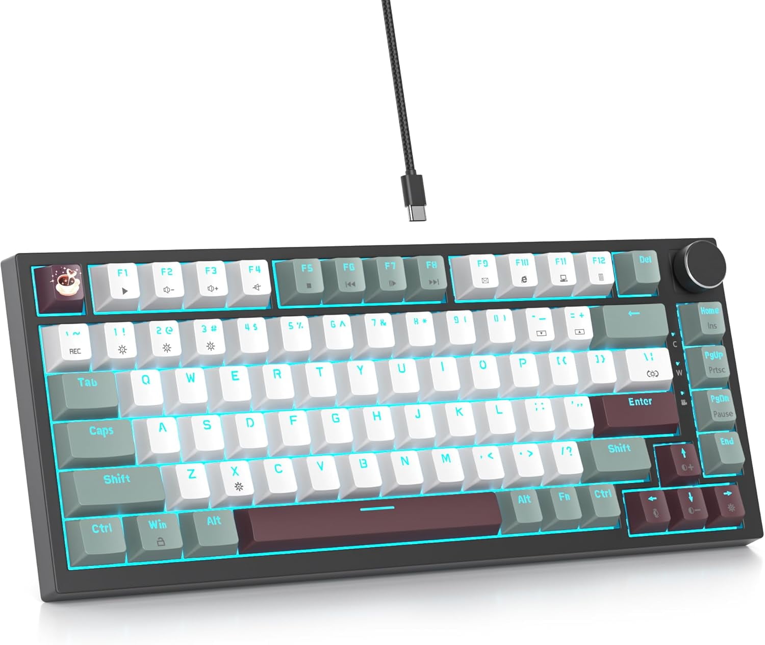 RGB Mechanical Keyboard】75% layout with 82 keys, retains separate arrow keys, making the desktop ...
