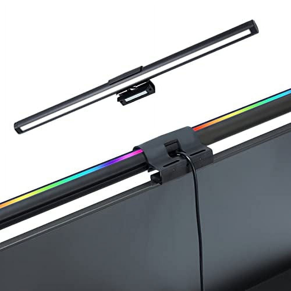 RGB Monitor Light Bar, USB Screen Light Bar Dual Light 7500K Dimmable ...
