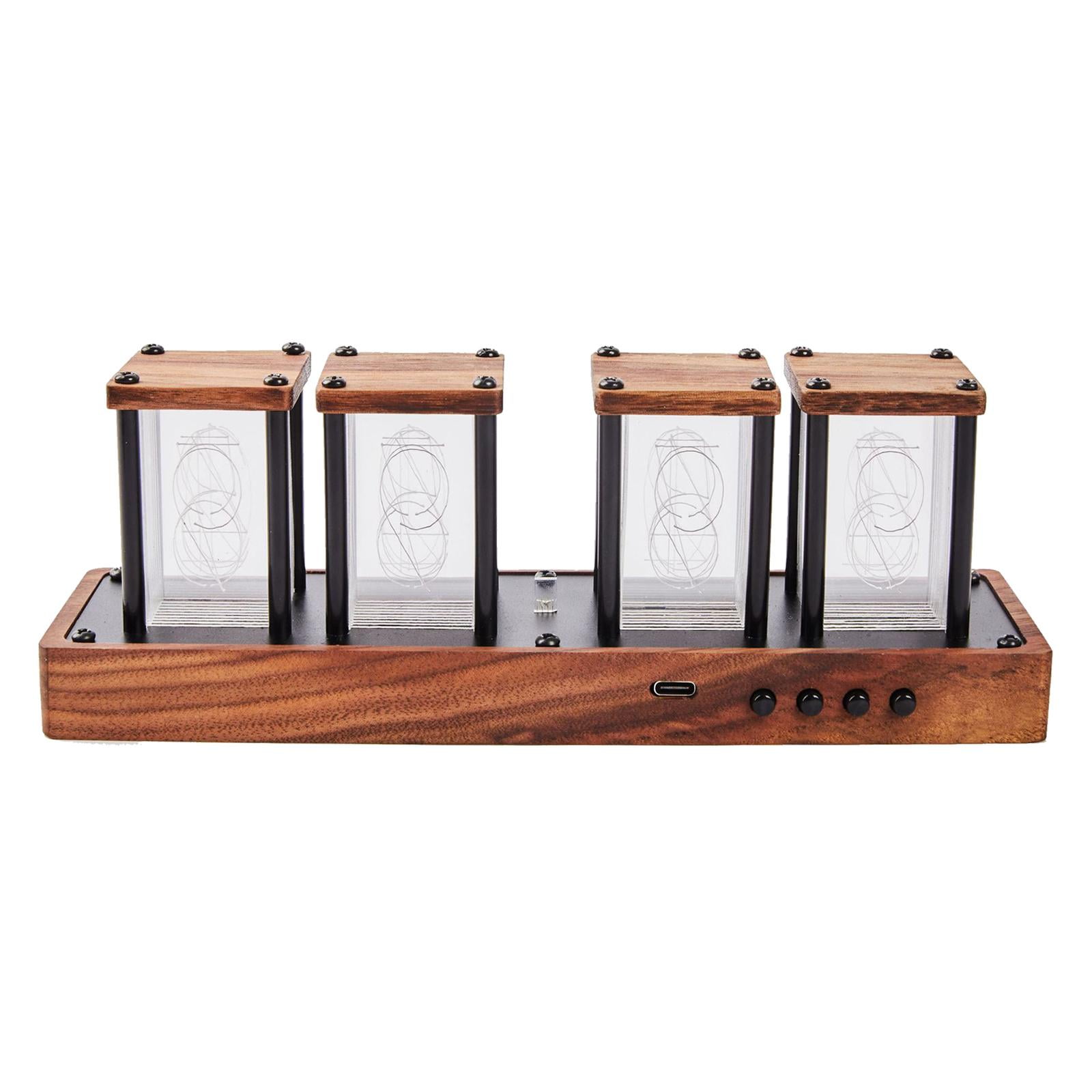 RGB Nixie Tube Clock, LED Desk Clock, Glow Tube Gift Alarm Clock for ...