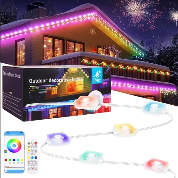RGB Permanent Outdoor Lights, with 60 LED Smart Christmas Lights for ...