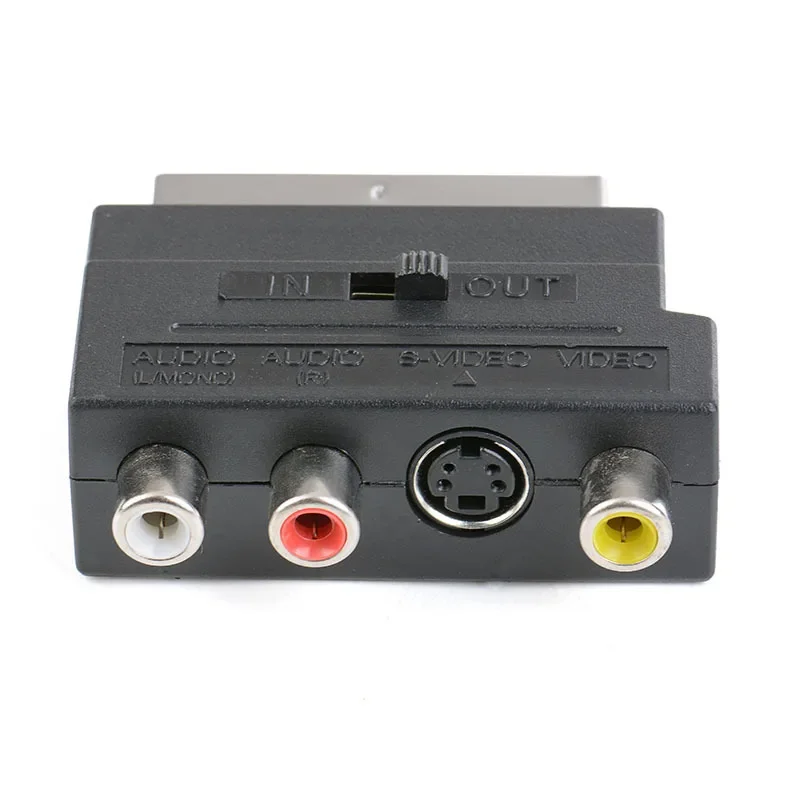 RGB Scart to Composite 3RCA S-Video AV TV Audio Adapter or Video DVD ...