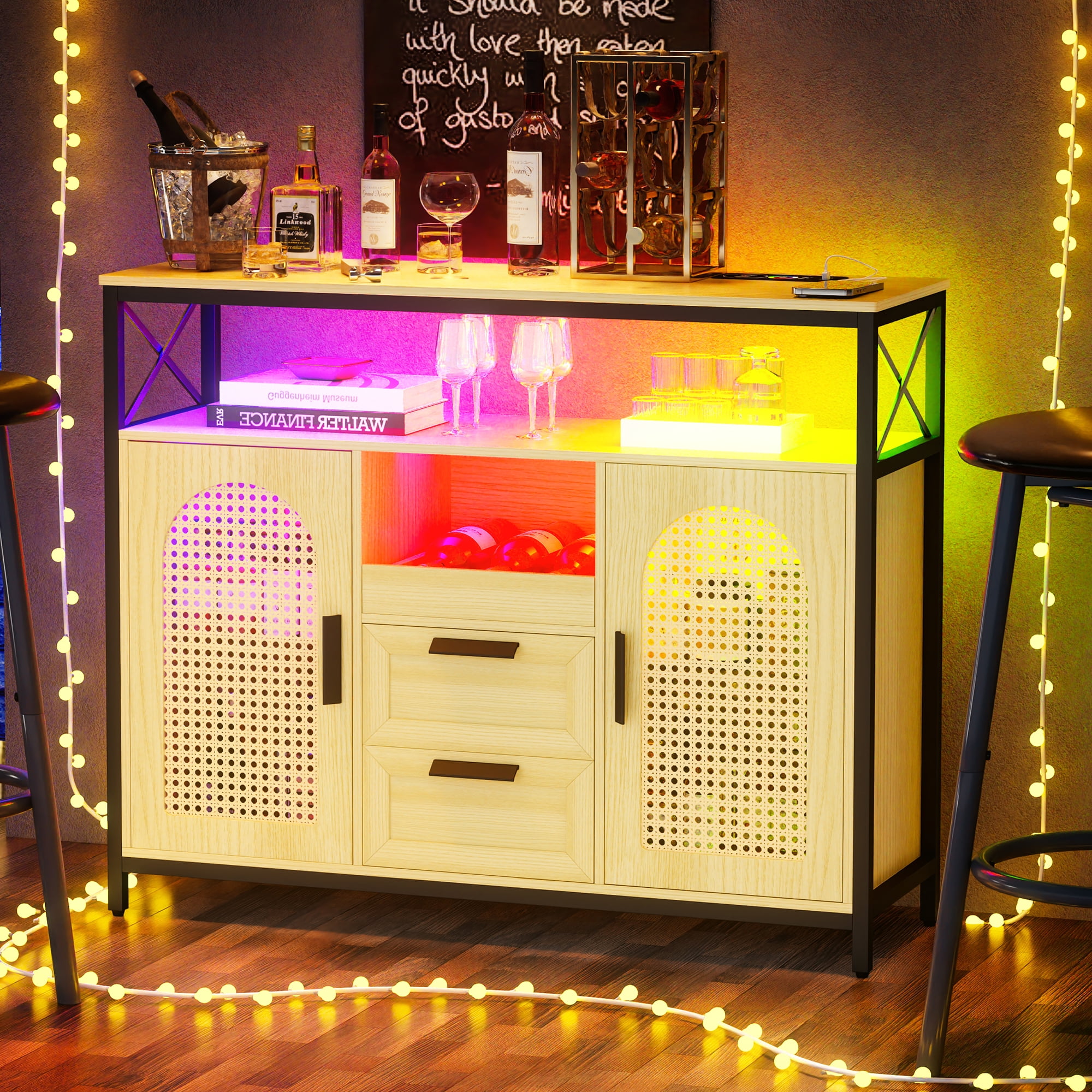 RGB Sideboard with Wireless Charging Station,7 Dynamic & 24 Static ...