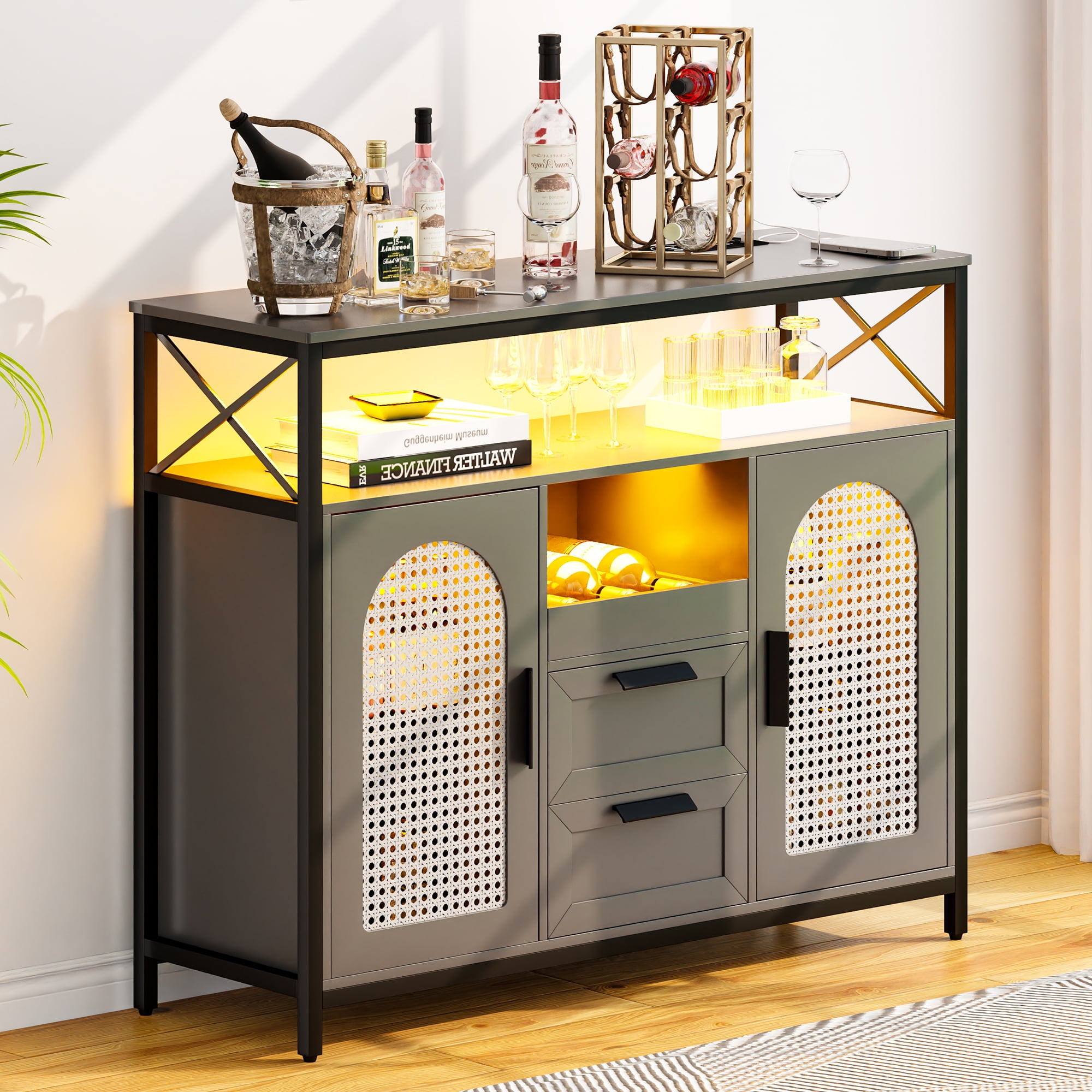 RGB Sideboard with Wireless Charging Station,7 Dynamic & 24 Static ...