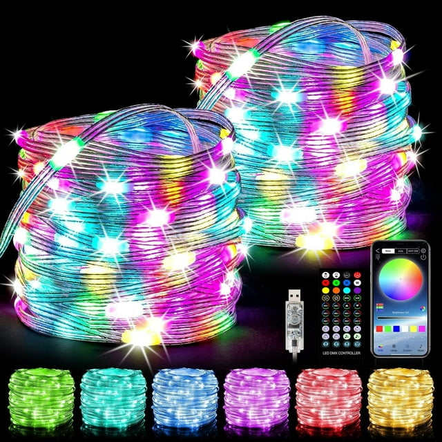 Toopower RGB Smart String Lights 65.6FT/20M [APP and Remote Control ...