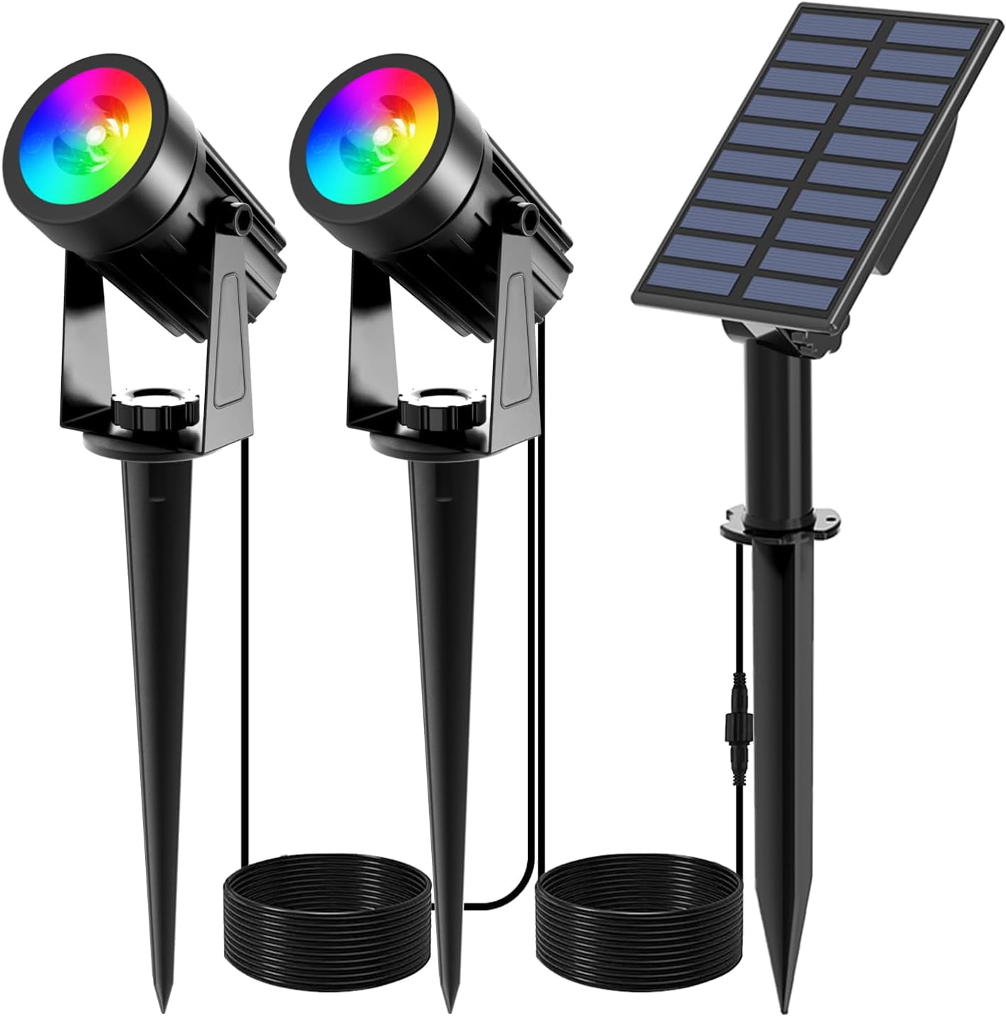 RGB Solar Spot Lights Christmas, Metal Color Changing Landscape ...