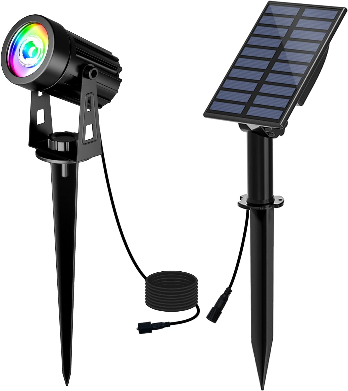 RGB Solar Spotlights, Color Changing Solar Landscape Spotlights Auto ON ...